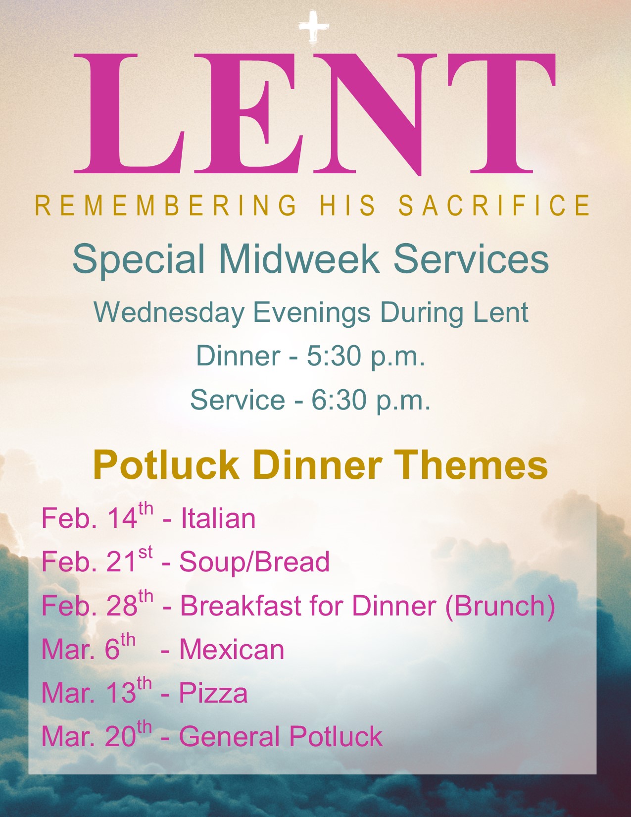 Lenten Services - CHRIST OUR REDEEMER LUTHERAN CHURCH
